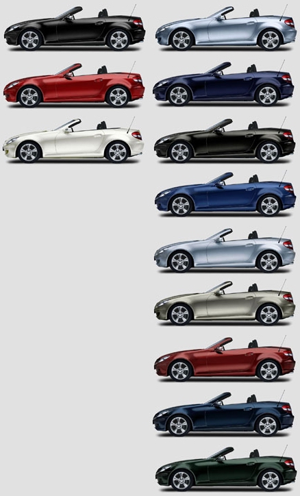 Here are the R171 paint colours... | Mercedes-Benz Forum
